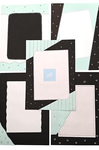Handmade Designer A4 Sheets – Pack of 10 | Aesthetic Black & Blue Theme ...